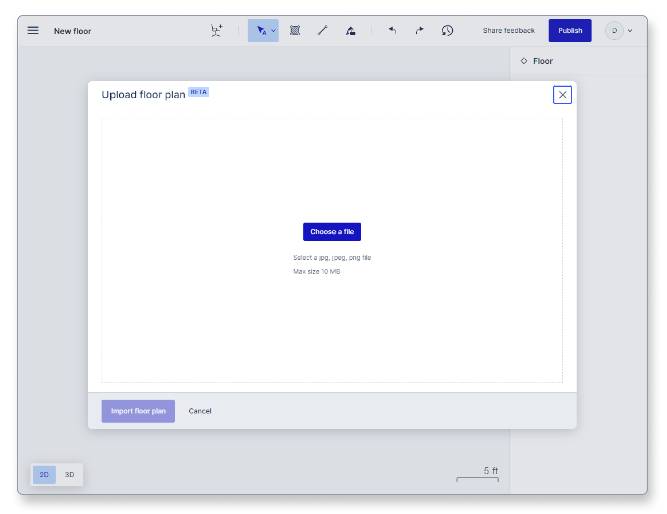 Replace a reference floor plan